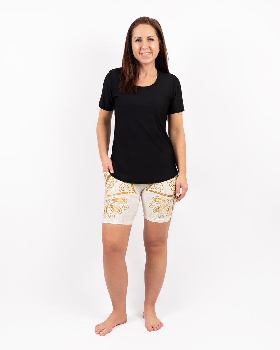 Signature White Mandala Shorts – Maya Freya